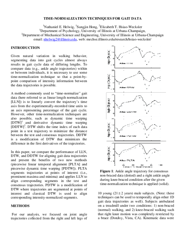 (PDF) Time-Normalization Techniques for Gait Data