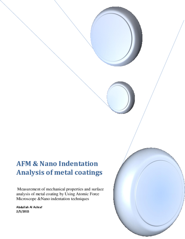 (PDF) AFM & Nano Indentation Analysis of metal coatings