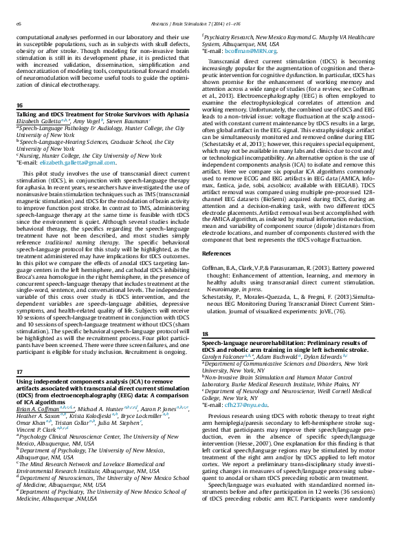 (PDF) Talking and tDCS Treatment for Stroke Survivors with Aphasia