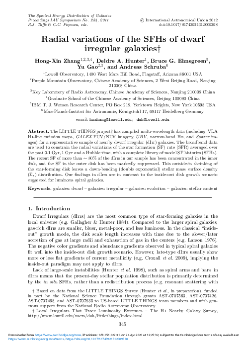 (PDF) Radial variations of the SFHs of dwarf irregular galaxies