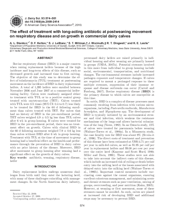 (PDF) The effect of treatment with long-acting antibiotic at ...