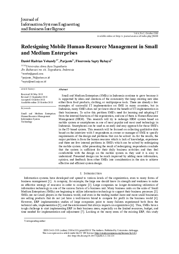 (PDF) Redesigning Mobile Human-Resource Management in Small and Medium ...