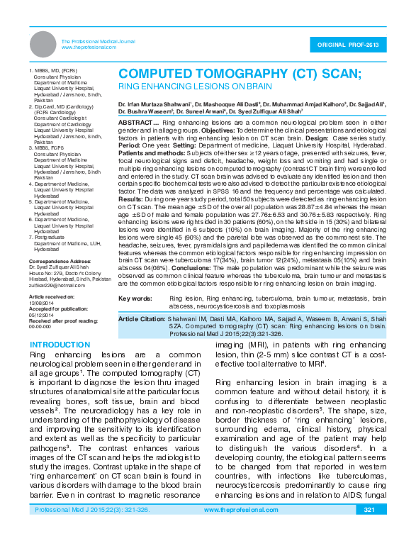 (PDF) Computed Tomography (CT) Scan