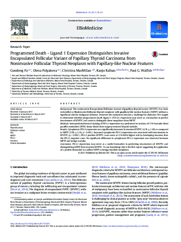 (PDF) Programmed Death - Ligand 1 Expression Distinguishes Invasive ...