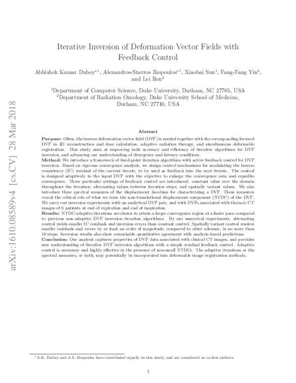 Pdf Iterative Inversion Of Deformation Vector Fields With Feedback Control