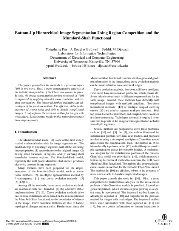 (PDF) Bottom-Up Hierarchical Image Segmentation Using Region Competition and the Mumford-Shah ...