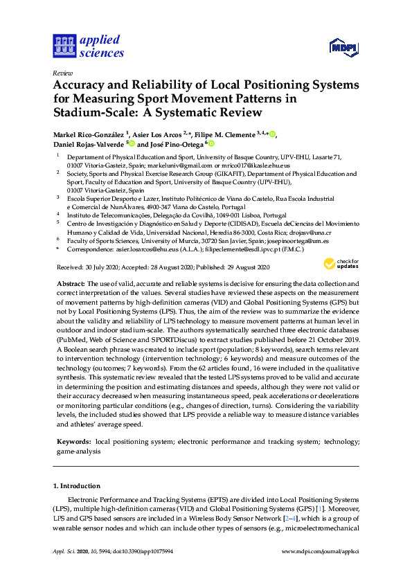 (PDF) Accuracy and Reliability of Local Positioning Systems for ...