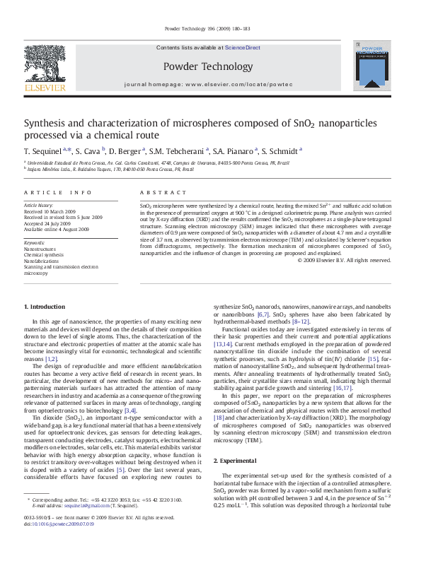 (PDF) Synthesis and characterization of microspheres composed of SnO2 ...