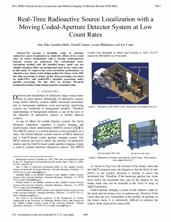 Pdf Real Time Radioactive Source Localization With A Moving Coded