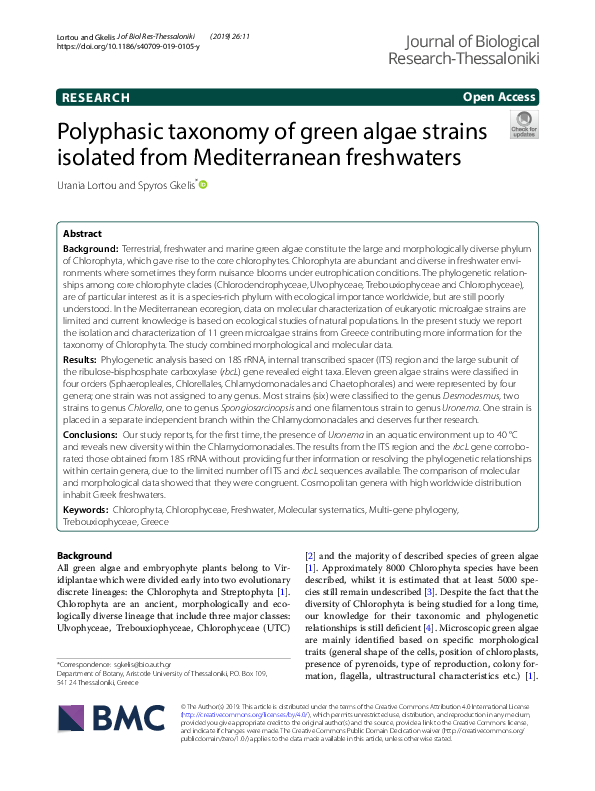 (PDF) Polyphasic taxonomy of green algae strains isolated from ...