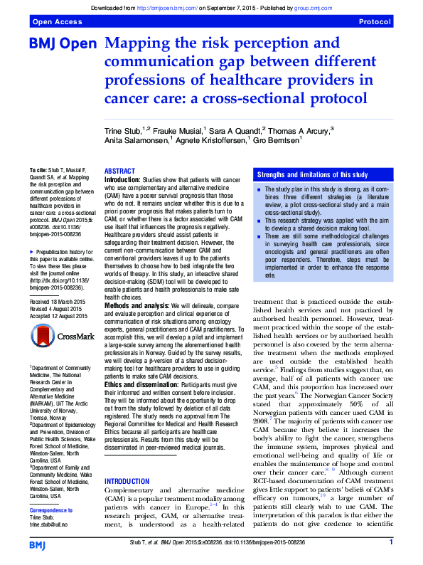 (PDF) Mapping the risk perception and communication gap between ...