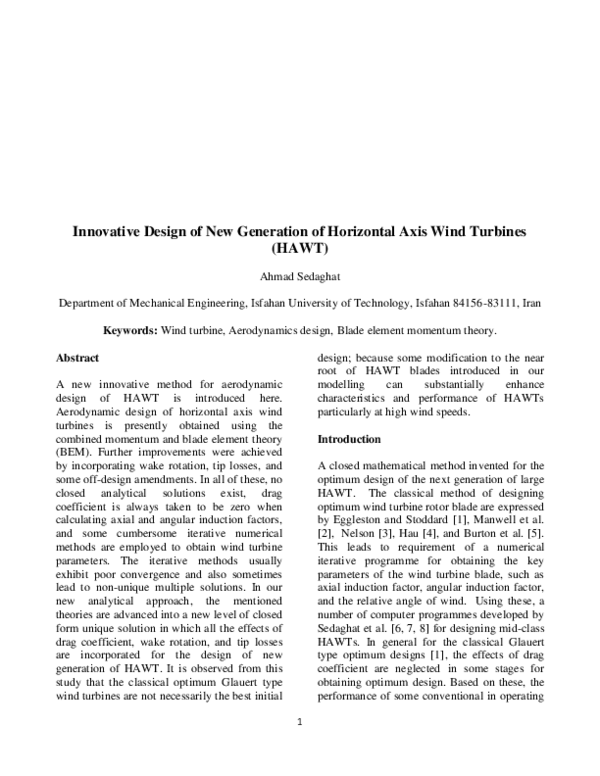 (PDF) Innovative design of new generation of horizontal axis wind ...