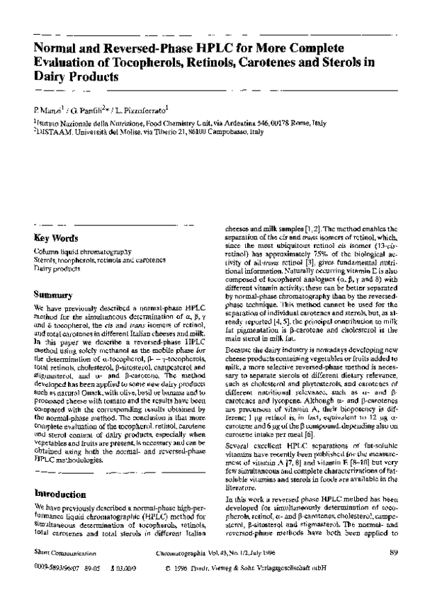 (PDF) Normal and reversed-phase HPLC for more complete evaluation of ...