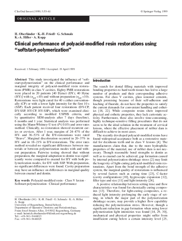 (PDF) Clinical performance of polyacid-modified resin restorations ...