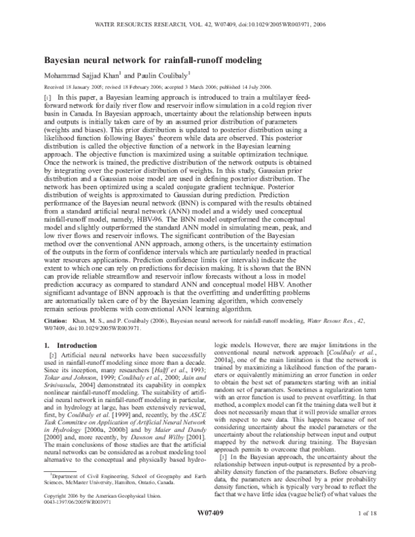 (PDF) Bayesian neural network for rainfall-runoff modeling (PDF) Bayesian neural network for rainfall-runoff modeling