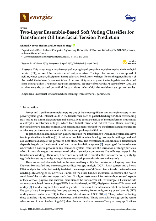 (PDF) Two-Layer Ensemble-Based Soft Voting Classifier for Transformer ...