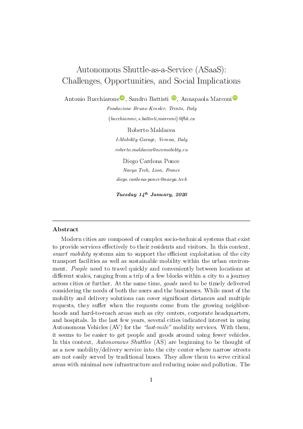 (PDF) Autonomous Shuttle-as-a-Service (ASaaS): Challenges ...