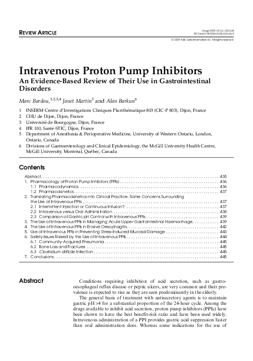 (PDF) Intravenous Proton Pump Inhibitors | janet Martin - Academia.edu