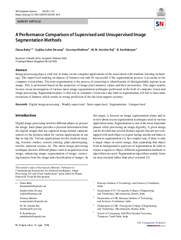 Pdf A Performance Comparison Of Supervised And Unsupervised Image