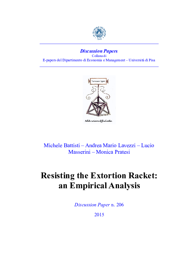 (PDF) Resisting the extortion racket: an empirical analysis