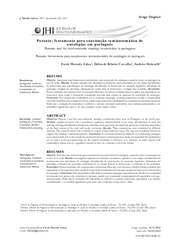 (PDF) Poronto: ferramenta para construção semi automática de ontologias ...