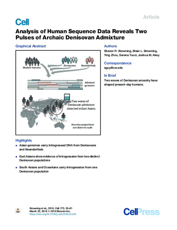 (PDF) Analysis of Human Sequence Data Reveals Two Pulses of Archaic ...