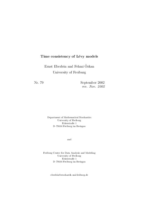 (PDF) Time consistency of Lévy models