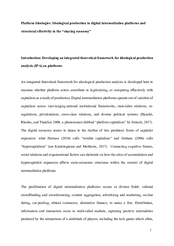 (PDF) Platform Ideologies: Ideological Production in Digital ...