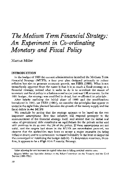 (PDF) The Medium Term Financial Strategy: An Experiment in Co ...