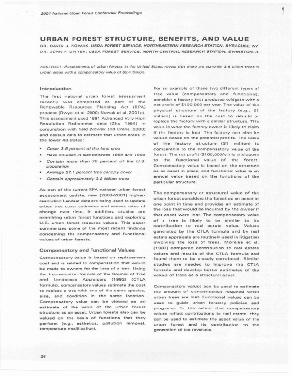 (PDF) Urban forest structure, benefits, and value