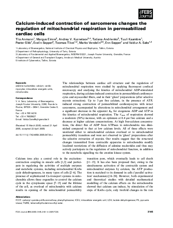 (PDF) Calcium-induced contraction of sarcomeres changes the regulation ...