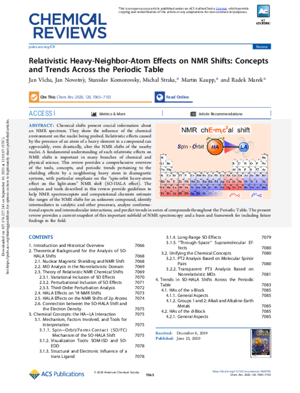 (PDF) Relativistic Heavy-Neighbor-Atom Effects on NMR Shifts: Concepts ...