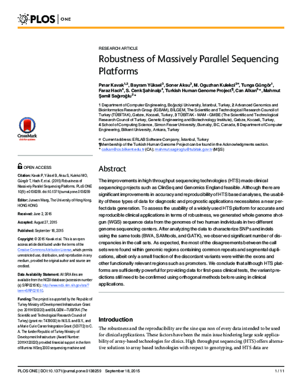 (PDF) Robustness of Massively Parallel Sequencing Platforms