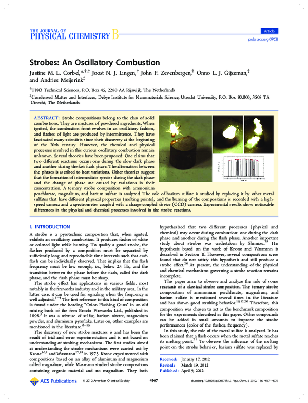 (PDF) Strobes: An Oscillatory Combustion