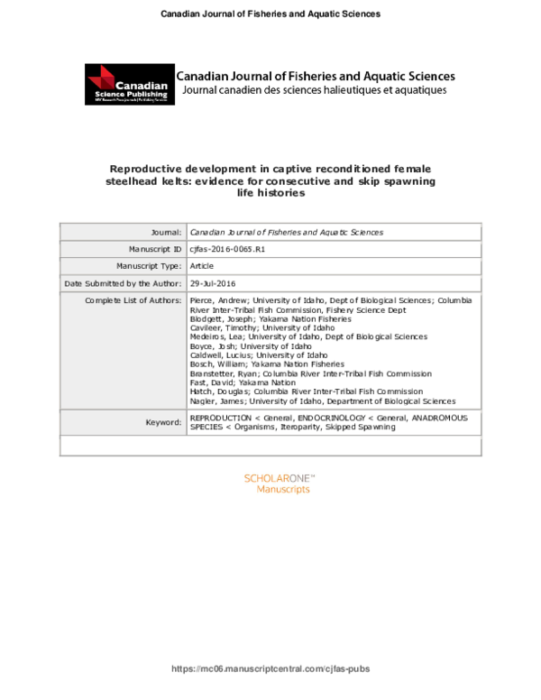 (PDF) Reproductive development in captive reconditioned female ...