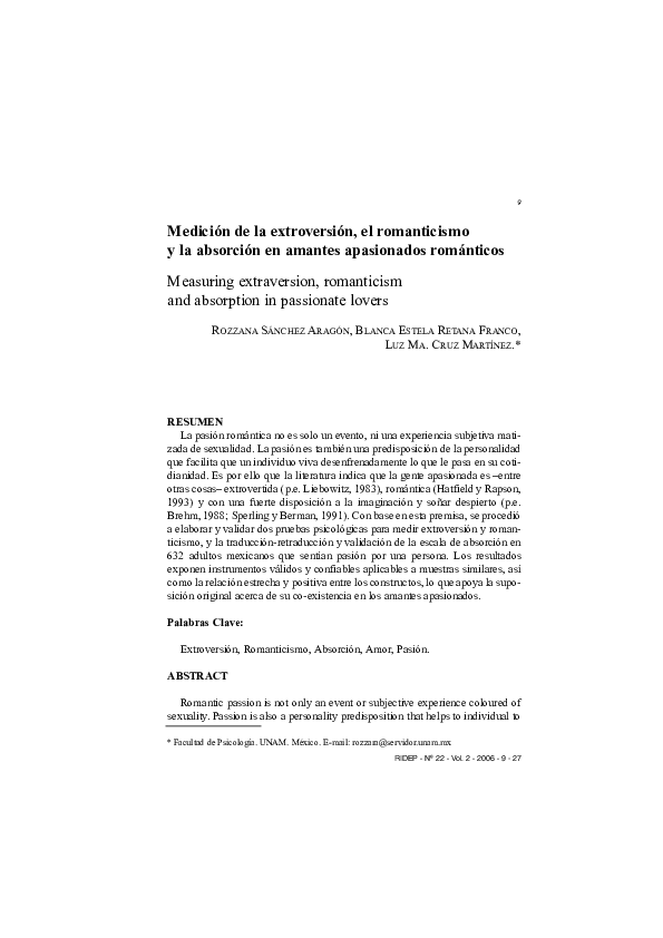 (PDF) Medición de la extroversión, el romanticismo y la absorción en ...