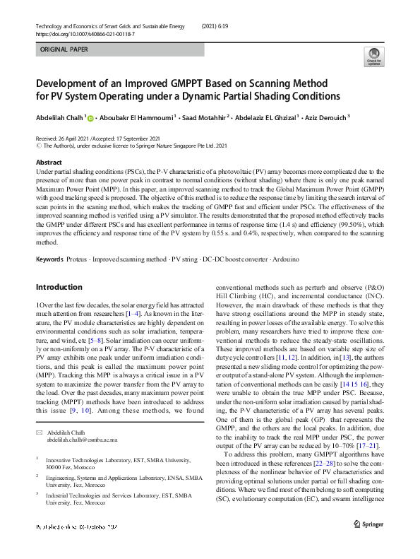 Pdf Development Of An Improved Gmppt Based On Scanning Method For Pv System Operating Under A
