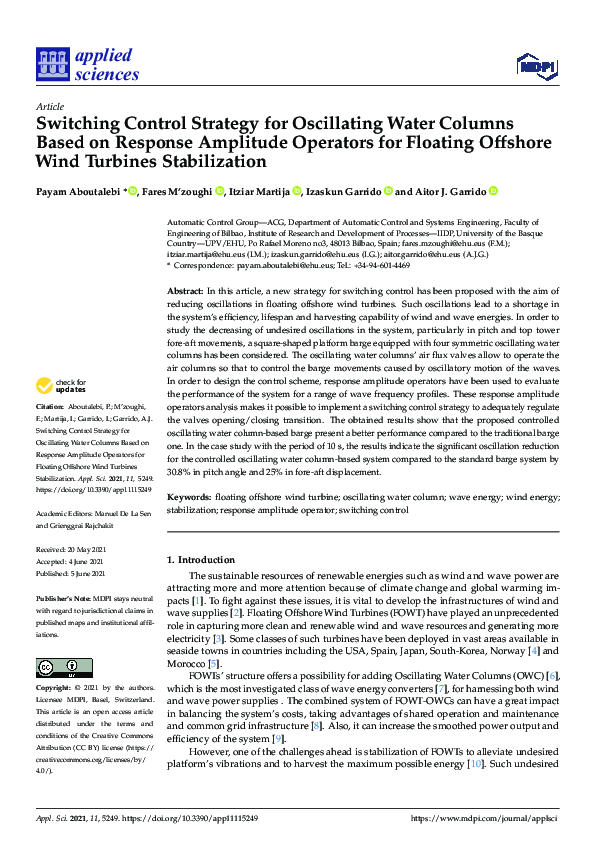 (PDF) Switching Control Strategy for Oscillating Water Columns Based on ...