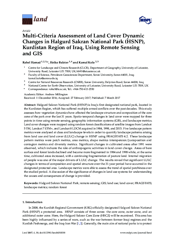 (PDF) Multi-Criteria Assessment of Land Cover Dynamic Changes in ...
