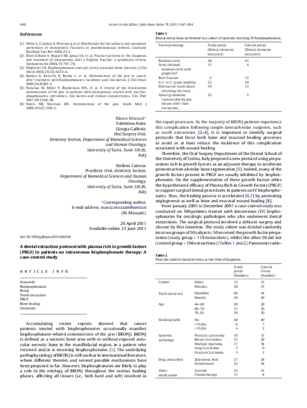 (PDF) A dental extraction protocol with plasma rich in growth factors ...