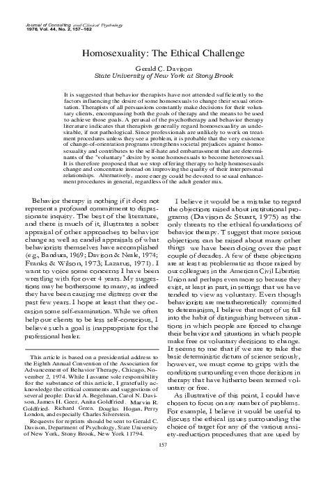 (PDF) Homosexuality: The ethical challenge