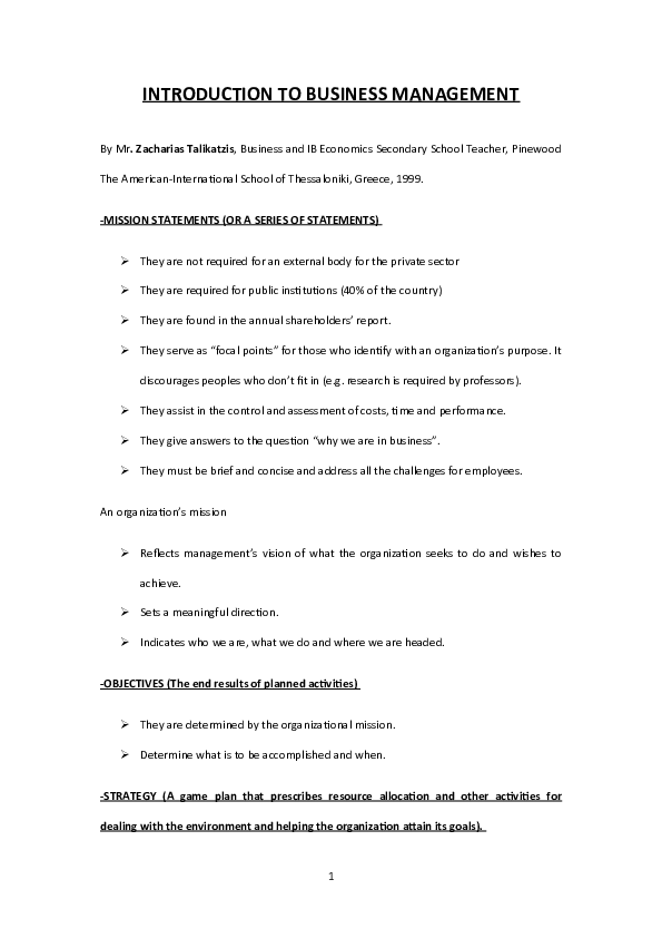 (DOC) INTRODUCTION TO BUSINESS MANAGEMENT