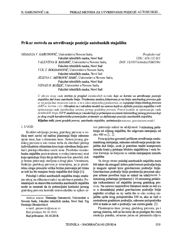 (PDF) Overview of bus stops positioning methods