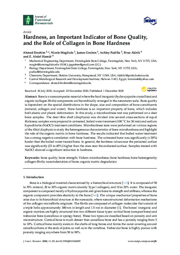 (PDF) Hardness, an Important Indicator of Bone Quality, and the Role of ...