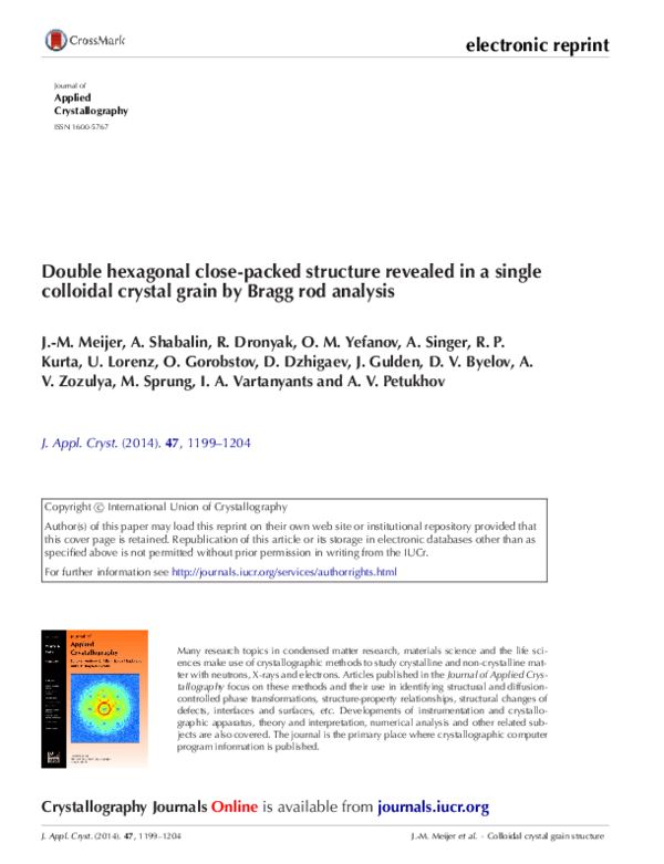 (PDF) Double hexagonal close-packed structure revealed in a single ...