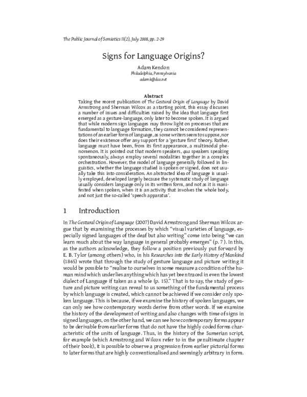 (PDF) Signs for Language Origins?