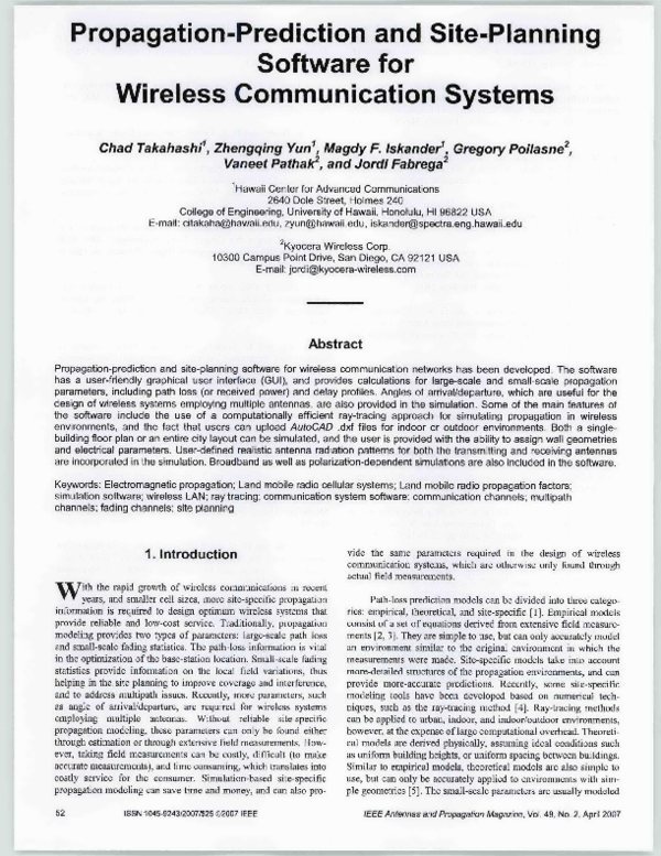 (PDF) Propagation-prediction and site-planning software for wireless ...