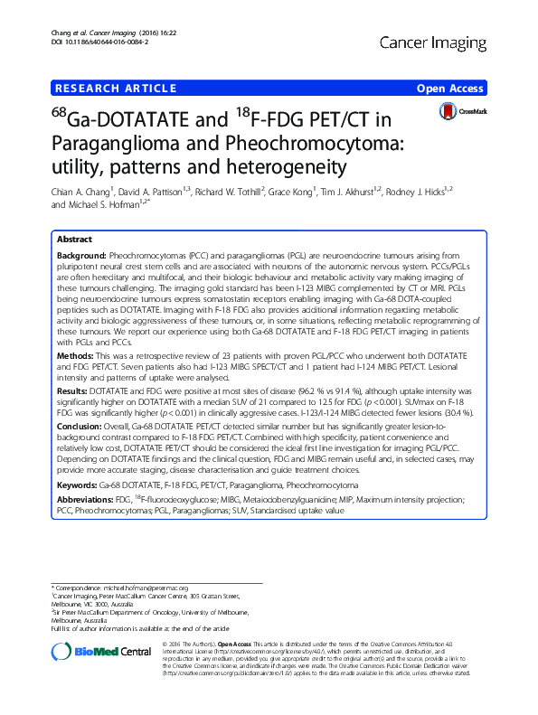 (PDF) The role of 68Ga-DOTA-Octreotate (GaTate) PET/CT in follow-up of ...