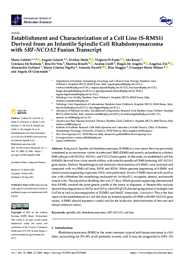 (PDF) Establishment and Characterization of a Cell Line (S-RMS1 ...