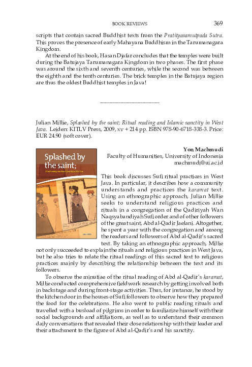 (PDF) ­Julian Millie, Splashed by the saint; Ritual reading and Islamic ...